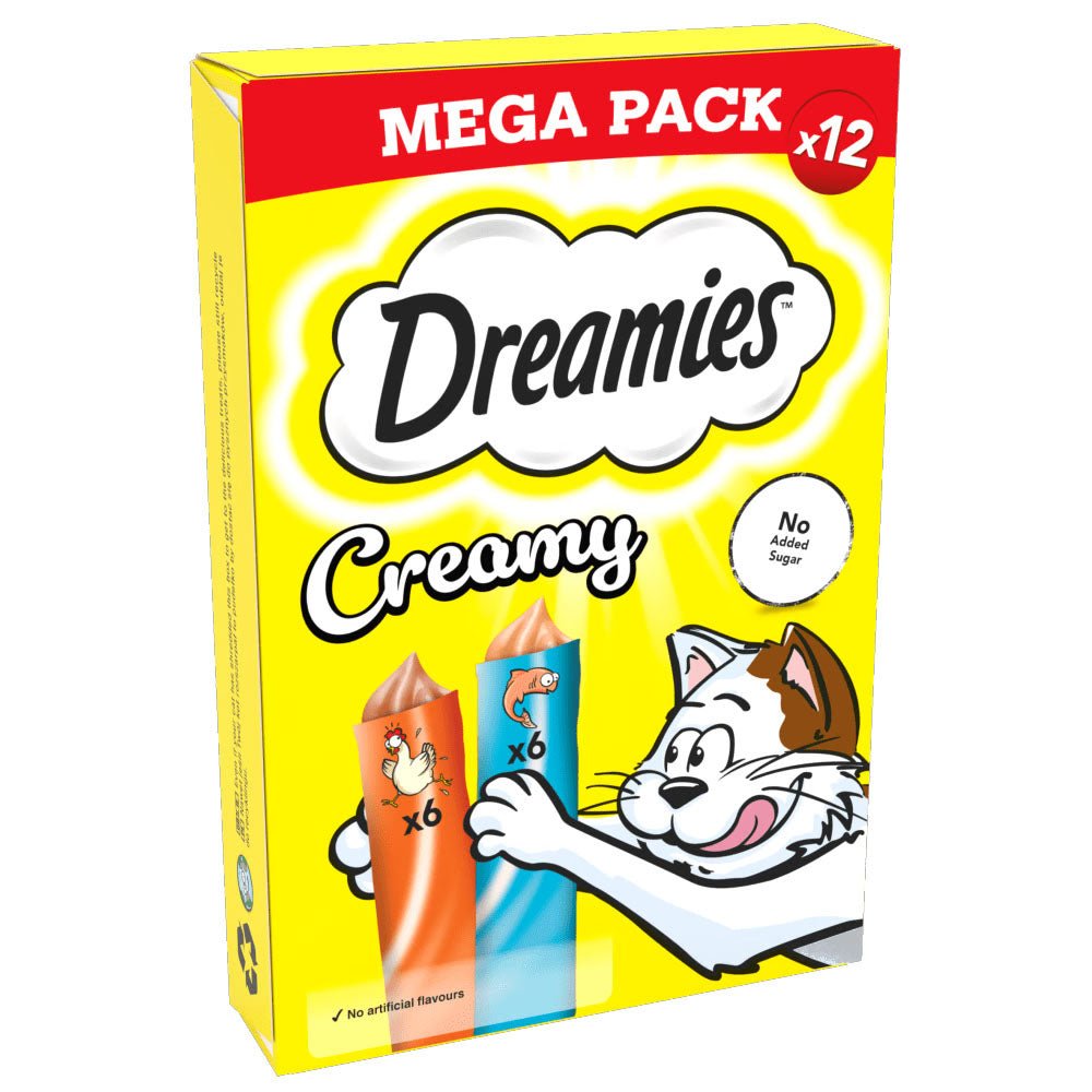 Dreamies Creamy Chicken & Salmon Mega Pack - Cat Snack