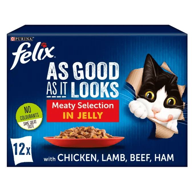 Felix AGAIL Meaty Jelly Selection (Chick/Lamb/Beef/Ham) 48x